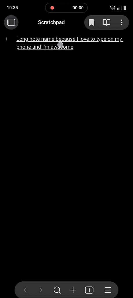 Note history under long pressing forward and backwards navigation ...