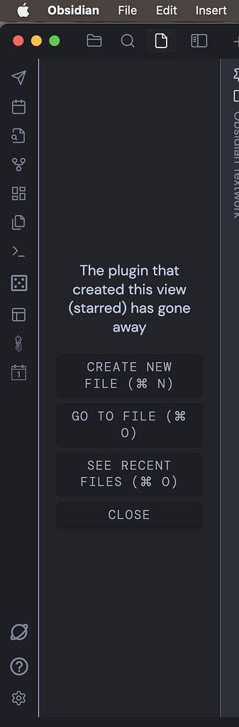 Obsidian 1.3.5 menu bar includes new note icon that produces an error - Help - Obsidian Forum