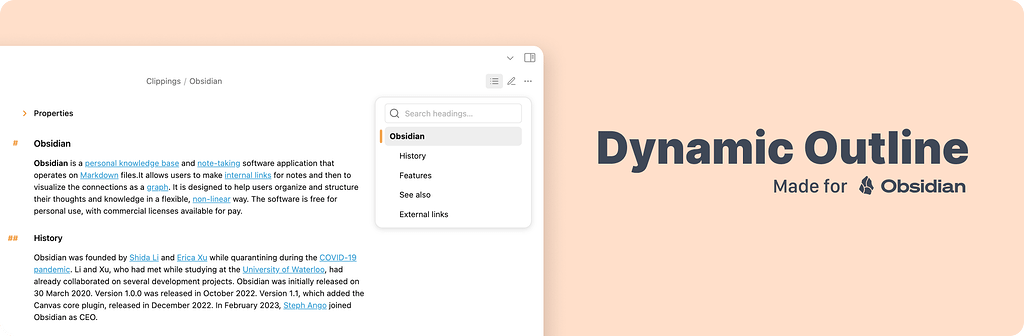 Plugin: Dynamic Outline - Share & showcase - Obsidian Forum