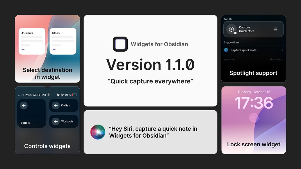 Widgets for Obsidian – iOS App - Share & showcase - Obsidian Forum