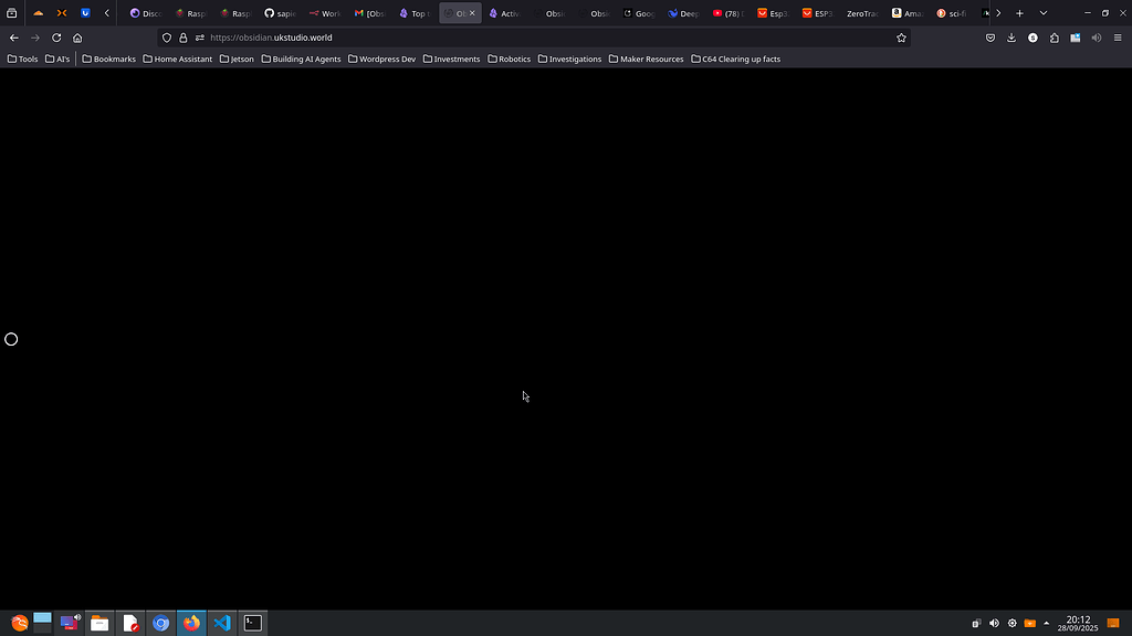 Black Screen but small circle in centre left of screen - Help ...