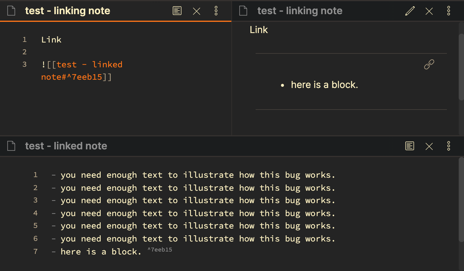 Block References Don t Work With Nested Code Block 3 By Manunamz Bug Graveyard Obsidian Forum