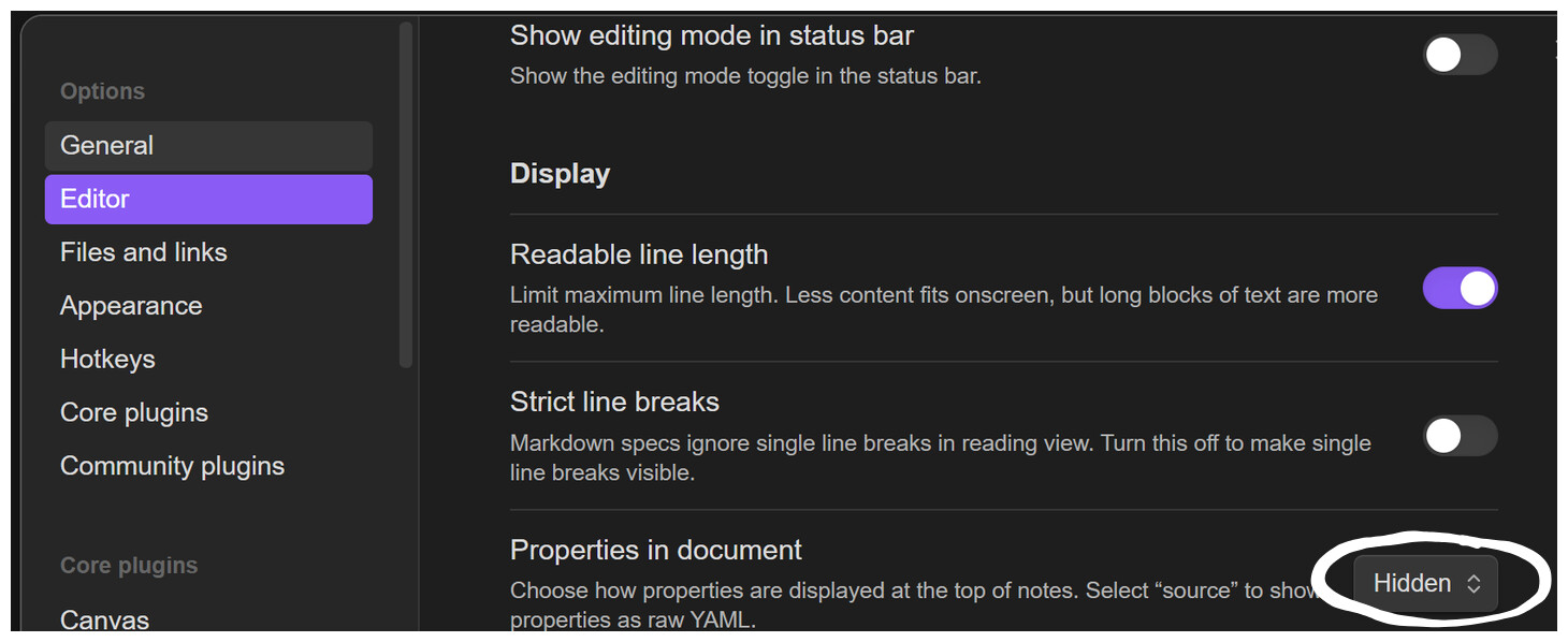 Properties: Option to hide in reading view - Feature requests - Obsidian Forum