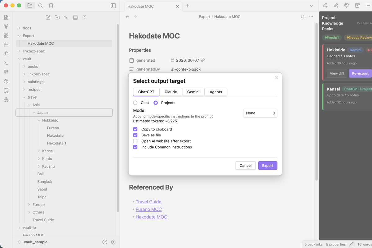 AI Context Pack – Turn Obsidian Notes into Reusable AI Knowledge ...