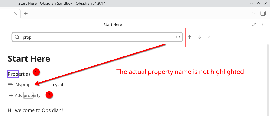 Search for property names doesn't highlight matches in frontmatter ...