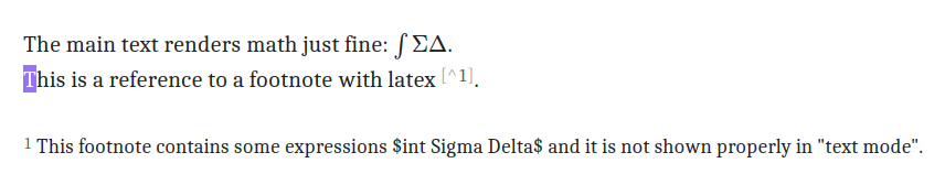 Math in footnotes in *not* rendered in edit mode, only in preview mode ...