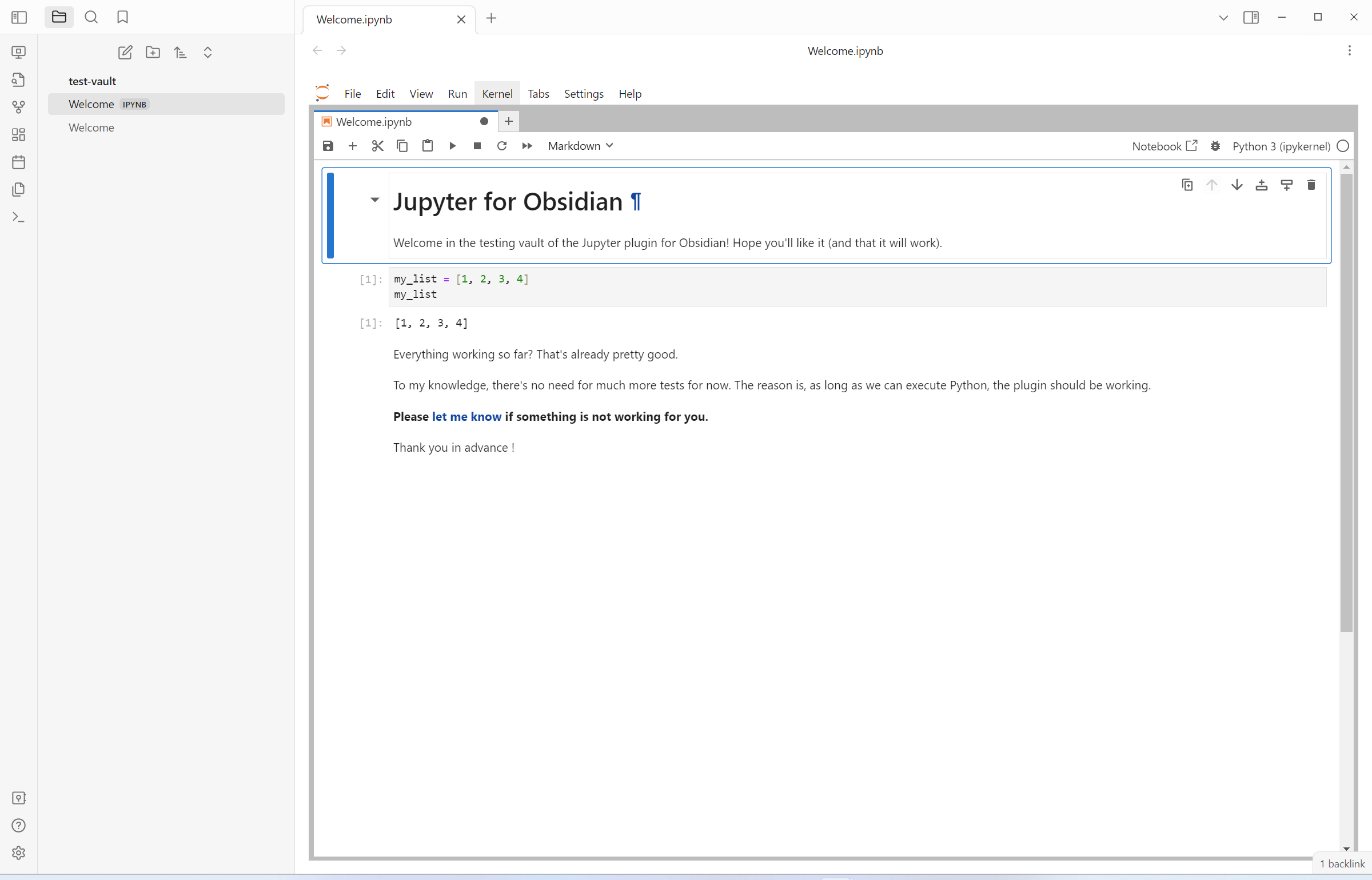 Jupyter Notebook integration for Obsidian? - #42 by maelimhof - Plugins ...
