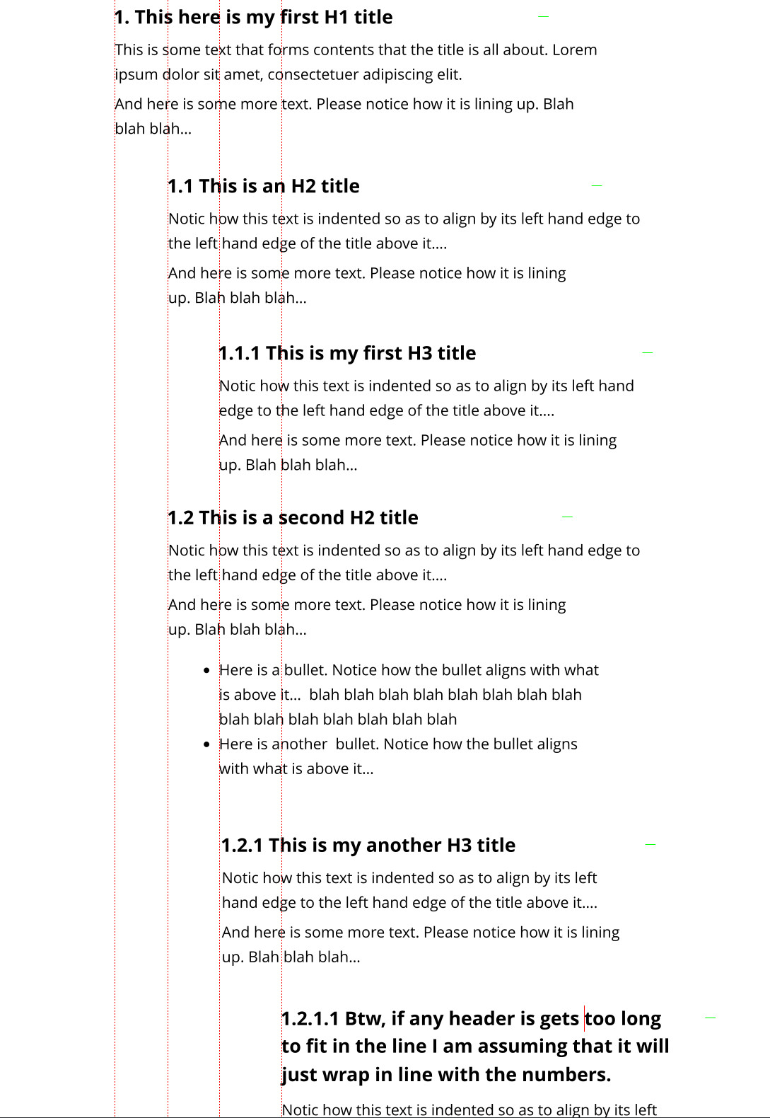 Help: I need INDENTED, AUTO-numbered headings AND neat wrap (using default theme) - Custom CSS ...
