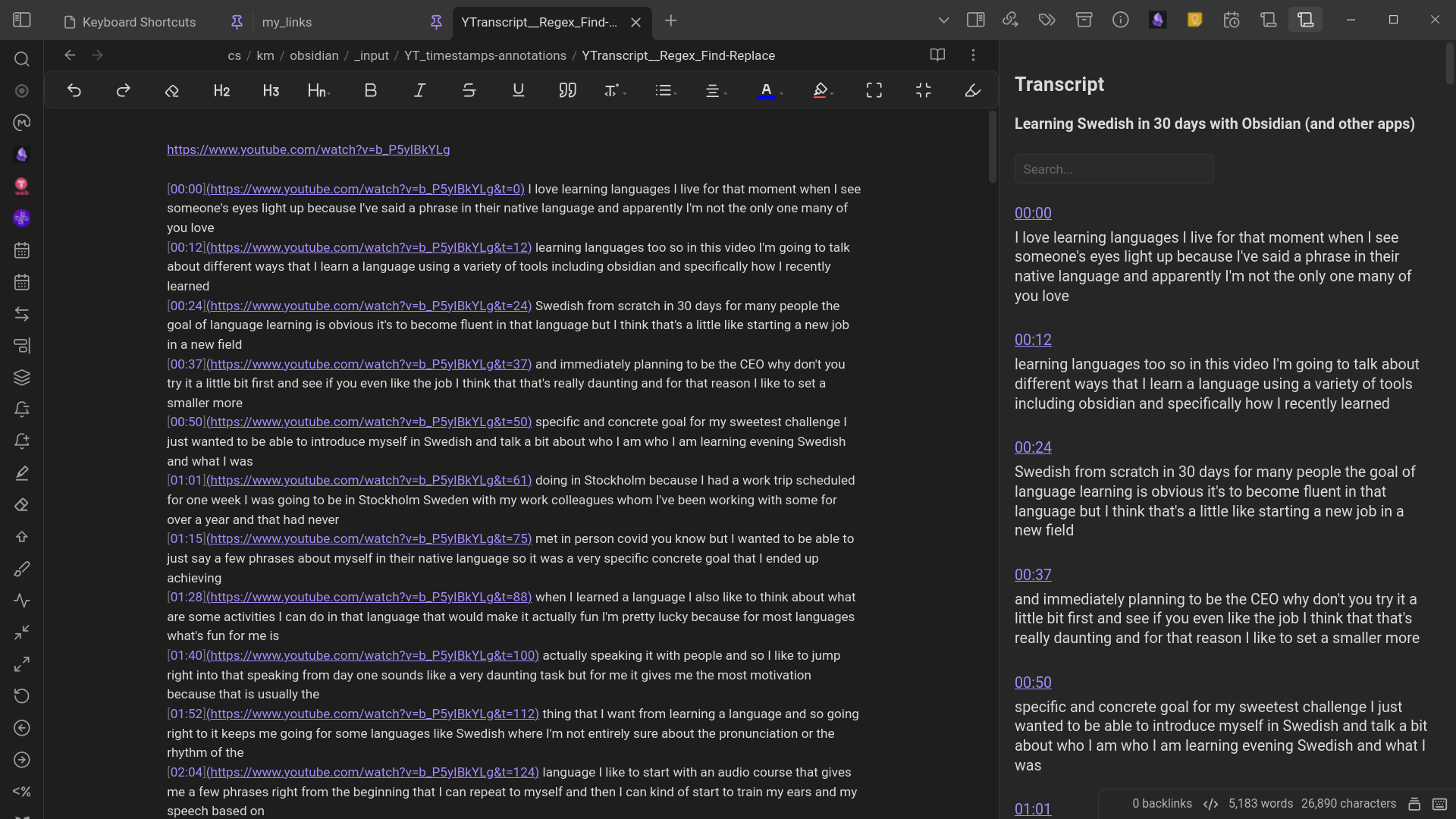 Takeing video notes via media-extend and obsidian-yt-transcript - Page ...