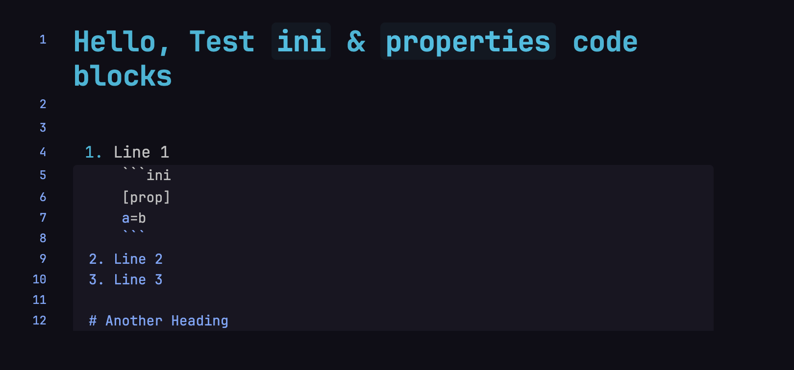 Nested and indented Nested and indented