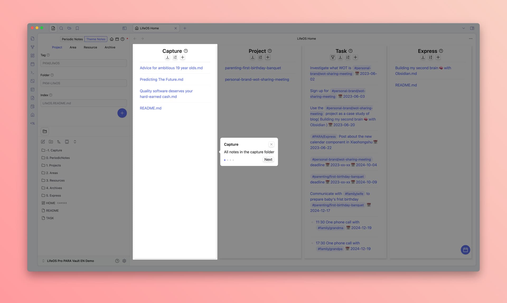 LifeOS Pro: PARA Method/Periodic Notes/Fullcalendar - Share & showcase ...