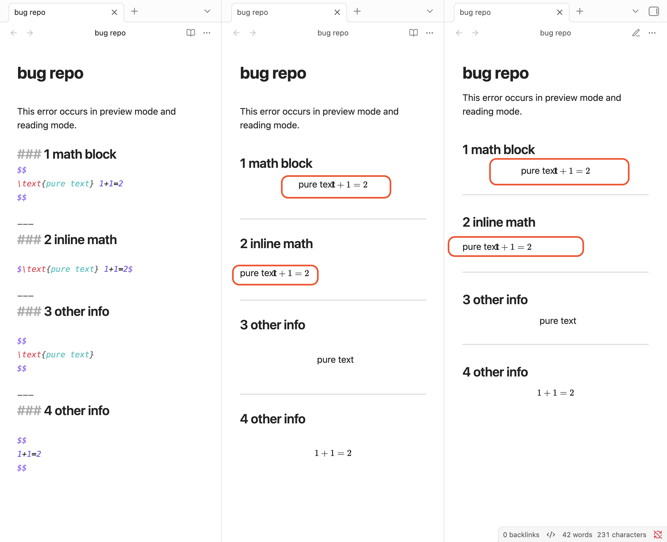 Math: Incorrect spacing between text and math symbols in formulas - Bug ...