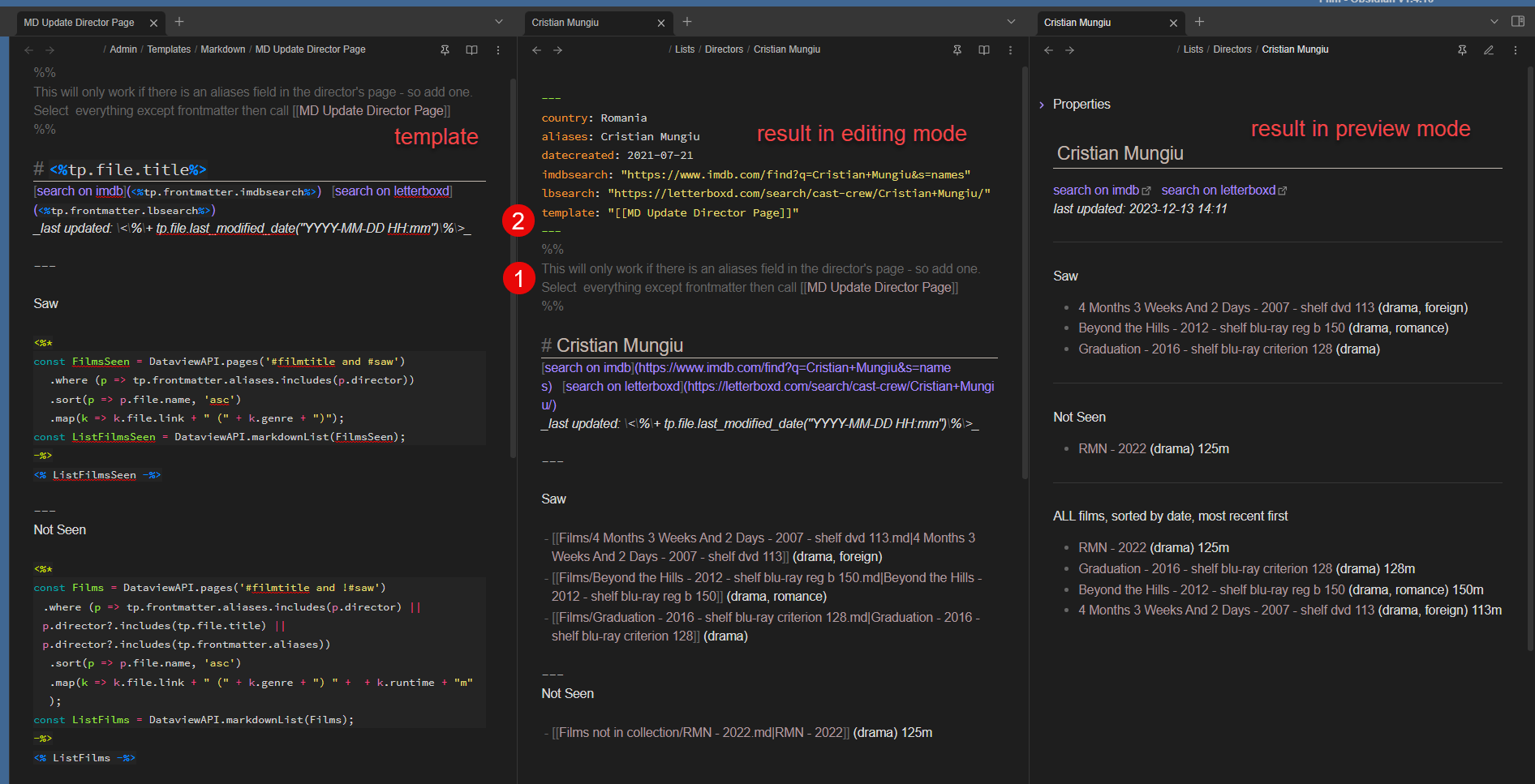 Query that excludes links in another page (aka dataview's 'outgoing ...