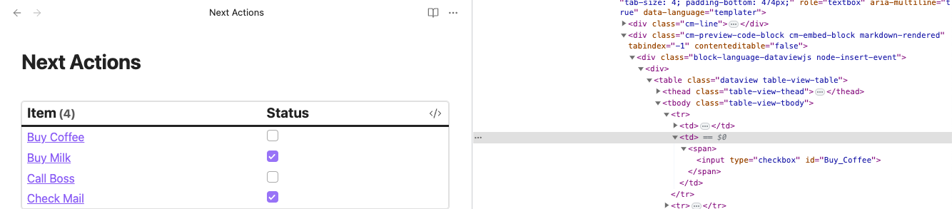 Displaying Notes As Actions To Be Checked In Dataview Help Obsidian Forum