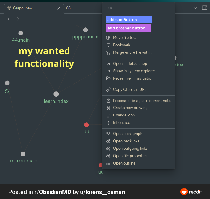 Create son/brother from graph view - Plugins ideas - Obsidian Forum