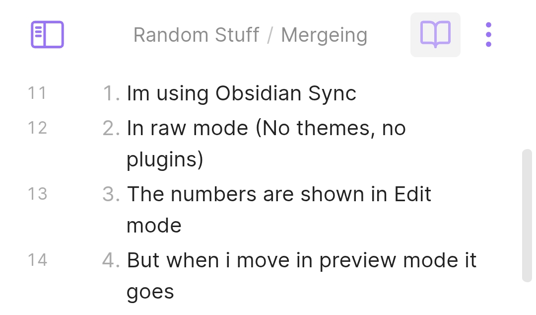 Numbered Lists Not Showing in Reading Mode (Android) - Bug graveyard - Obsidian Forum