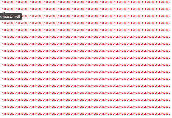 A Stream Of Null Characters Replaced Note s Original Content Bug 
