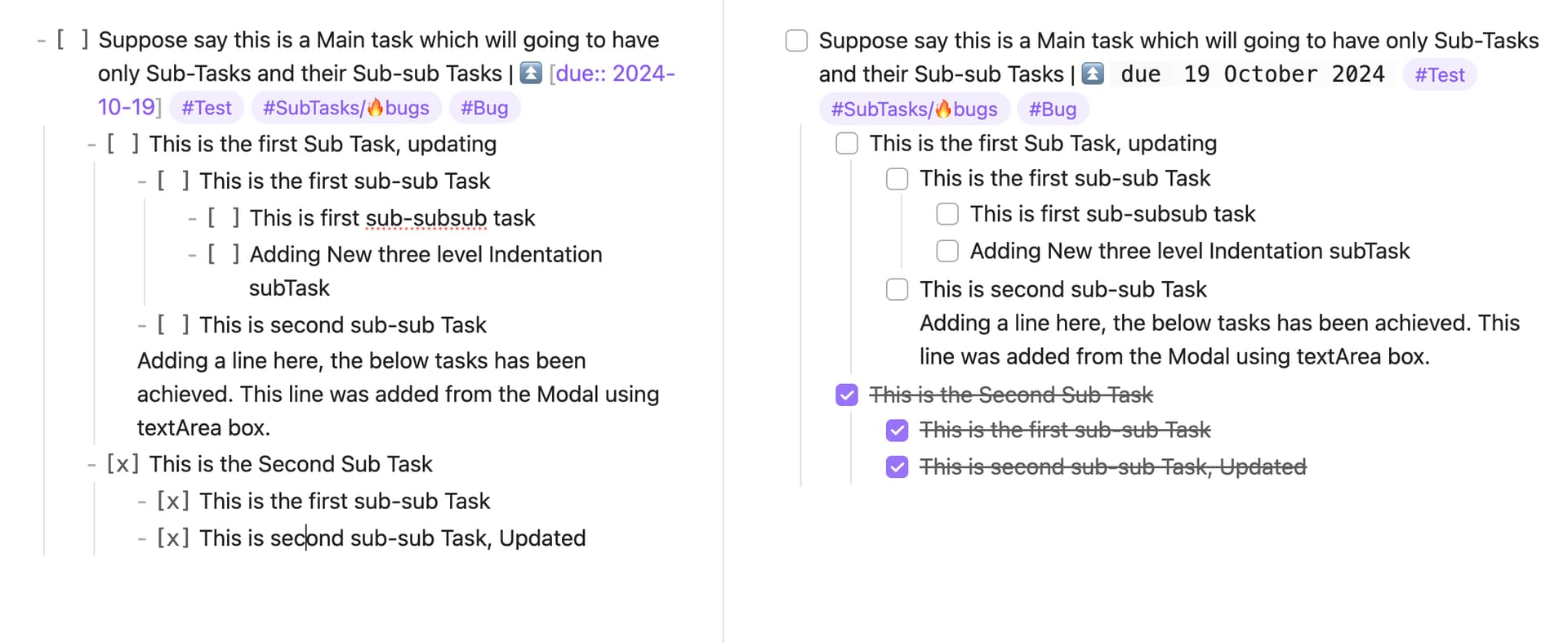 Data hides in the Reading Mode for Multi-level Indentation - Bug reports - Obsidian Forum